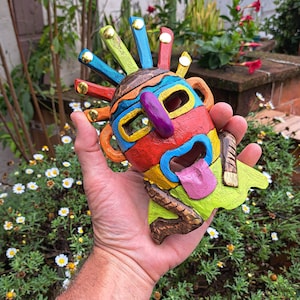 Hand Carved Aya Huma Mask: Rainforest Tribal Decor - Etsy