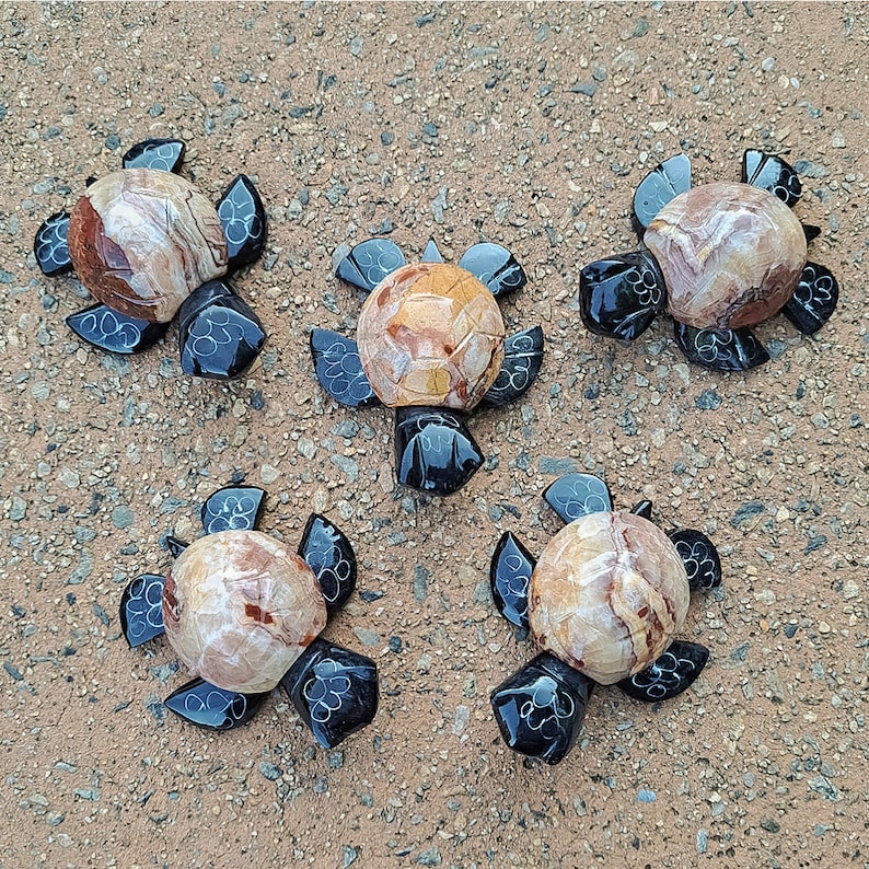 Hand Carved Sea Turtle Natural Gemstone Turtles Carved | Etsy
