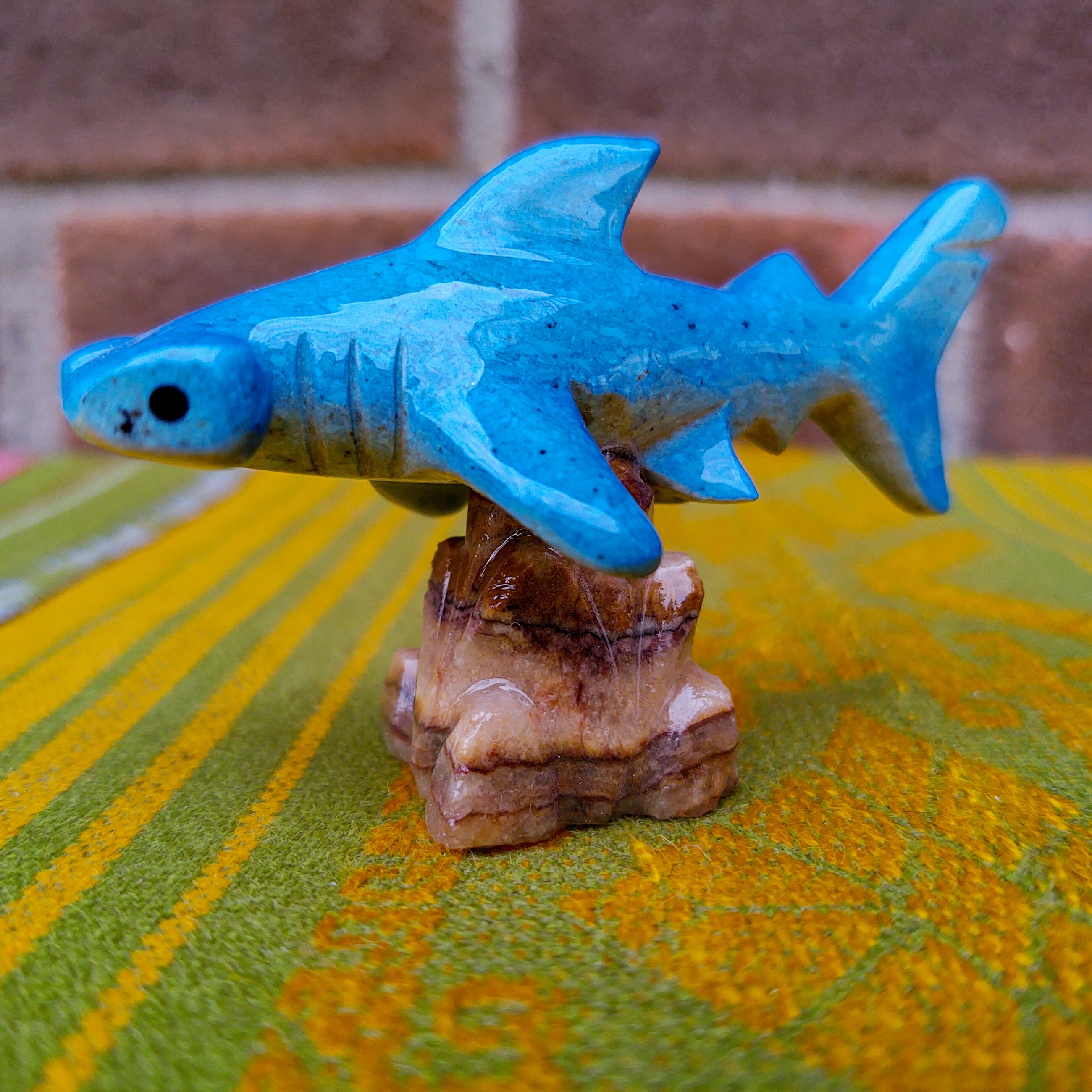 Colorful Hand Carved Sharks on Onyx and Marble/ Dye Painted | Etsy