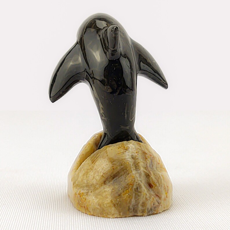 Stone Carved Orca Whale Onyx and Marble Orca Figurine | Etsy