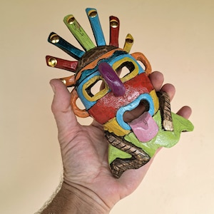 Hand Carved Aya Huma Mask: Rainforest Tribal Decor - Etsy
