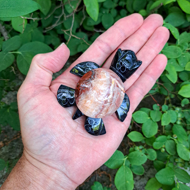 Hand Carved Sea Turtle Natural Gemstone Turtles Carved | Etsy