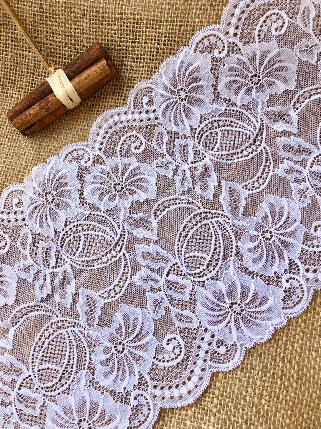 The Lace Co. Soft Stretch White Lace Trim 18cm/7" - Etsy