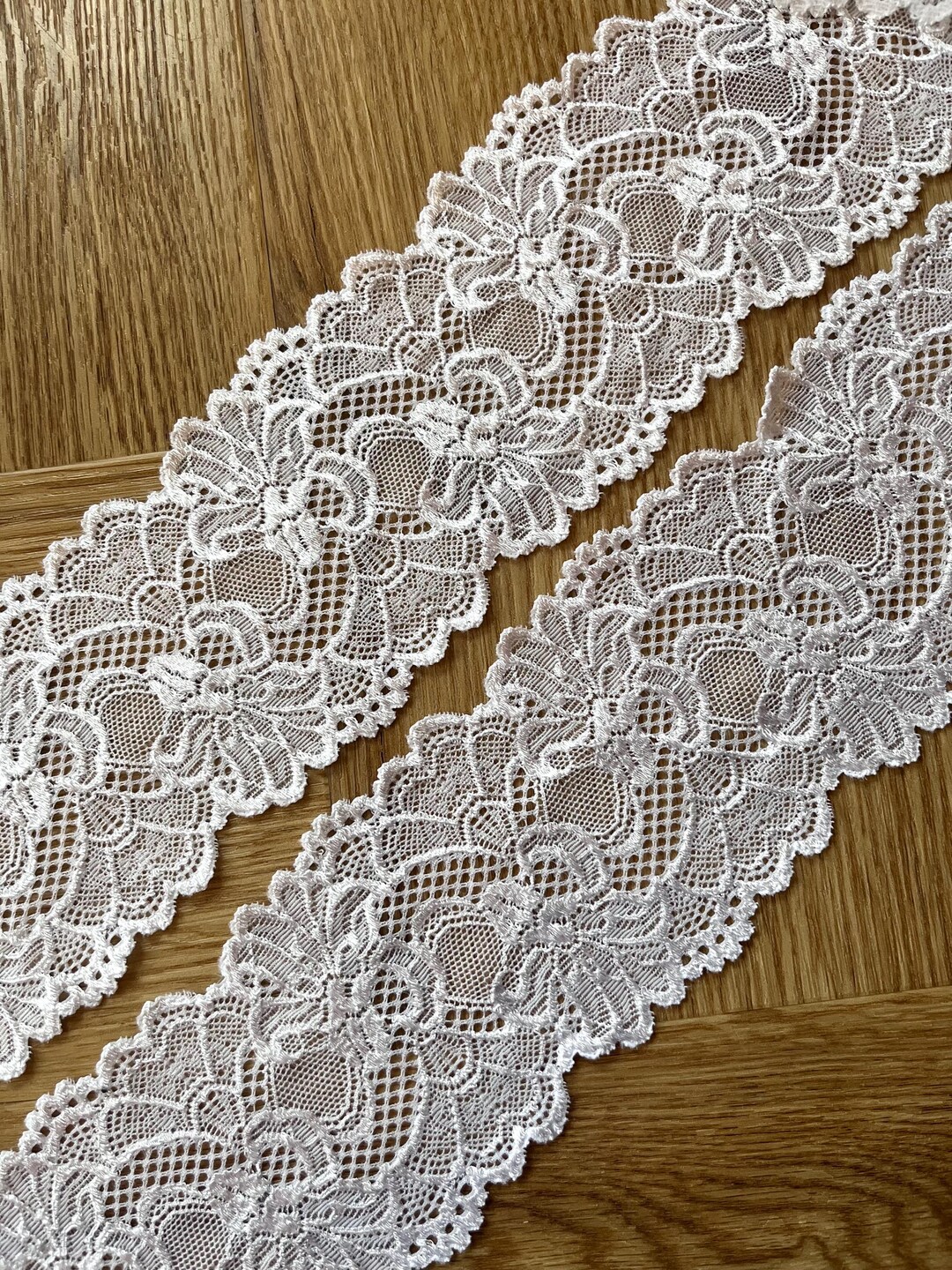 The Lace Co. Premium White Stretch Scalloped Lace Trim 3.5”/8.5 Cm - Etsy