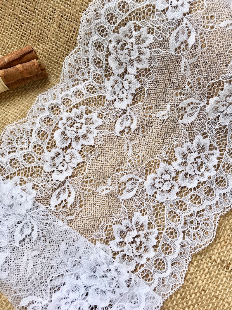 The Lace Co. Ivory Soft Clipped Wide Lace Trim 7.5" / 19 Cm - Etsy