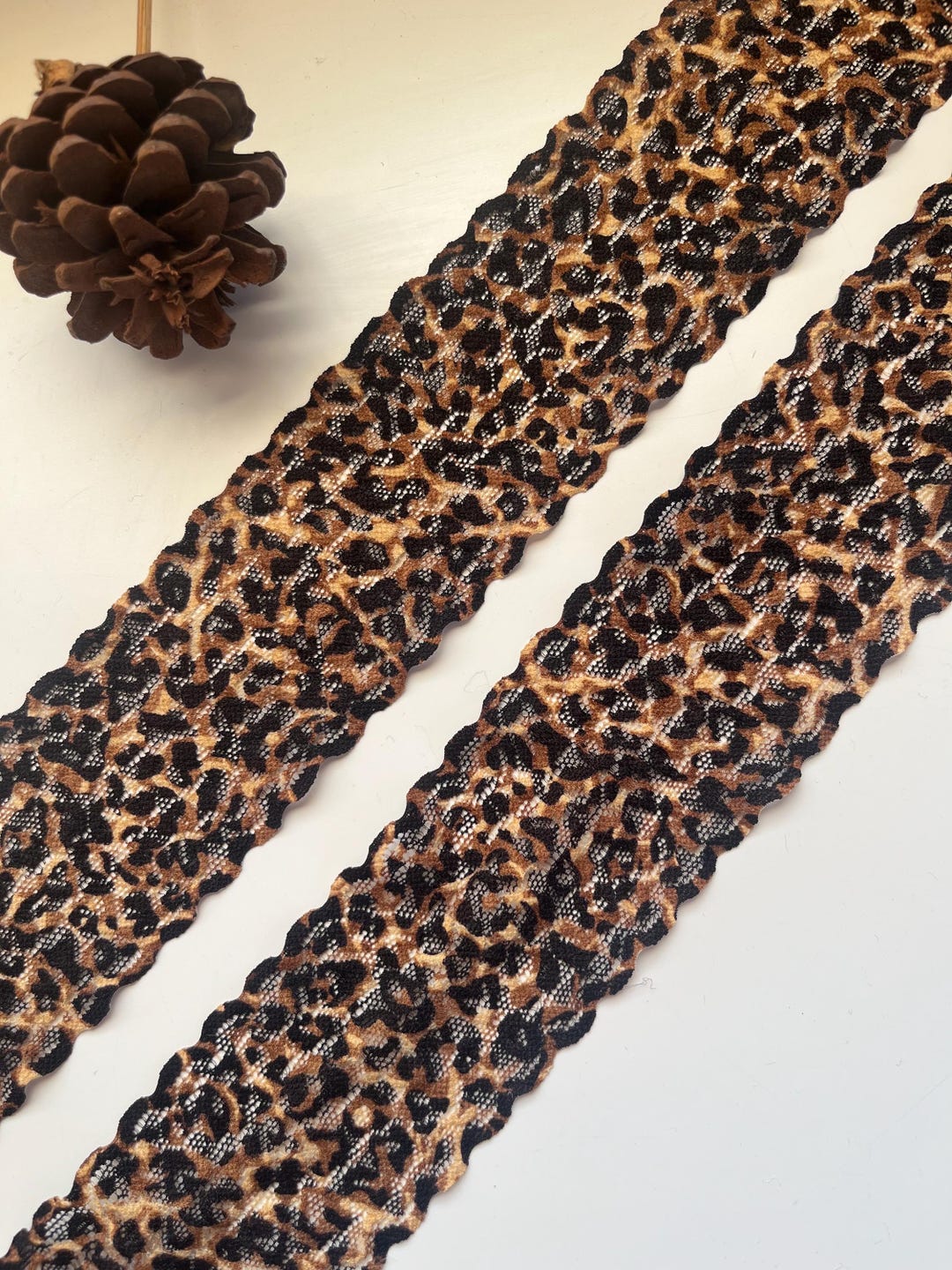 The Lace Co. Leopard Animal Print Nottingham Stretch Lace Trim 6 Cm/2. ...