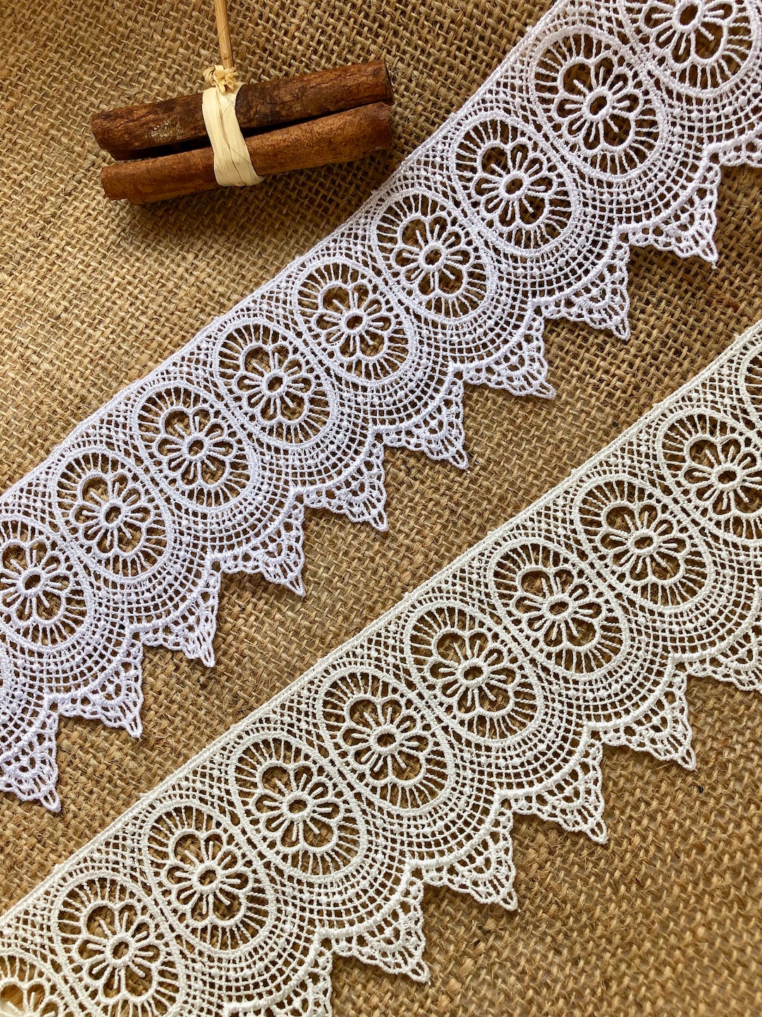 The Lace Co. White or Ivory Victorian Style Premium Guipure Lace Trim ...