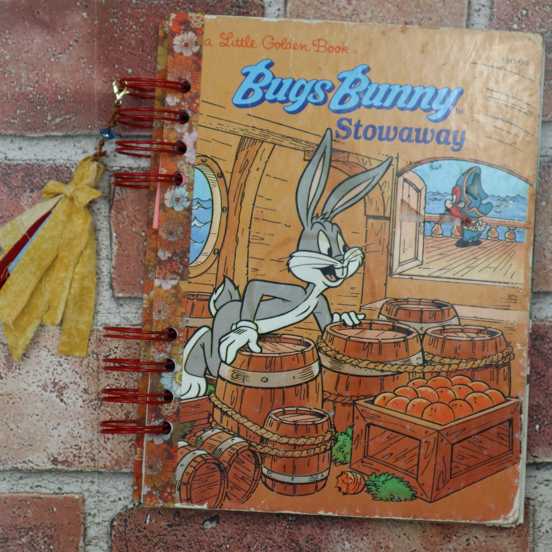 Bugs Bunny Stowaway- Little Golden Book Notebook Spiral Bound Junky ...
