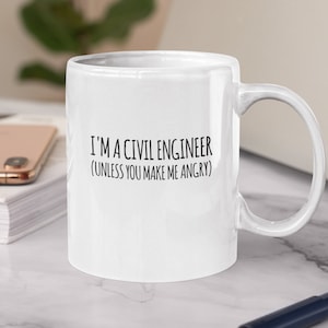 Civil Engineer Mug, Engineering Gift, Funny Engineer Coffee Cup, Civil ...