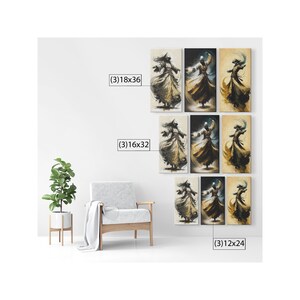 Whirling Dervish, Tryptic Wall Art, Islamic Art, Abstract Art, Triptych ...