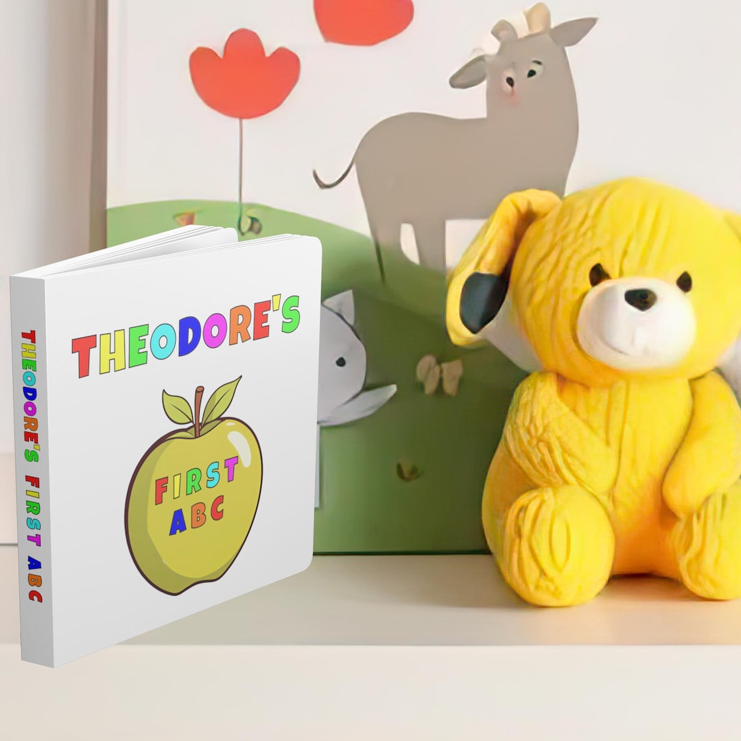 First ABC Book With Personalized Name, Alphabet Board Book for Babies ...