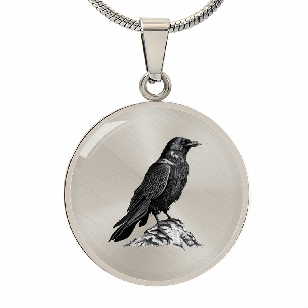 Crow Pendant Crow Necklace Crow Jewelry Crow Charm Chain - Etsy
