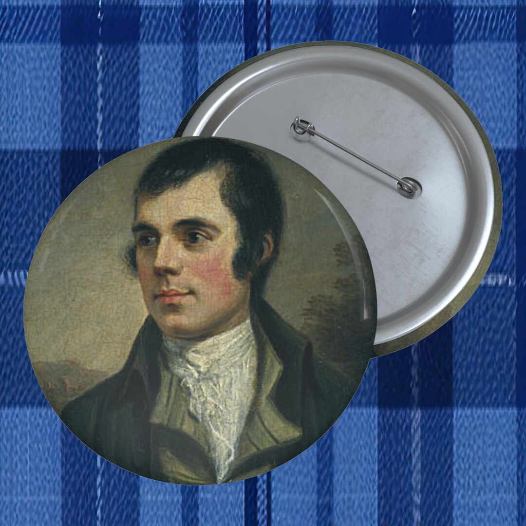 Robert Burns Portrait Pin Button, Burns Night Badge, Scottish Poet Pin ...