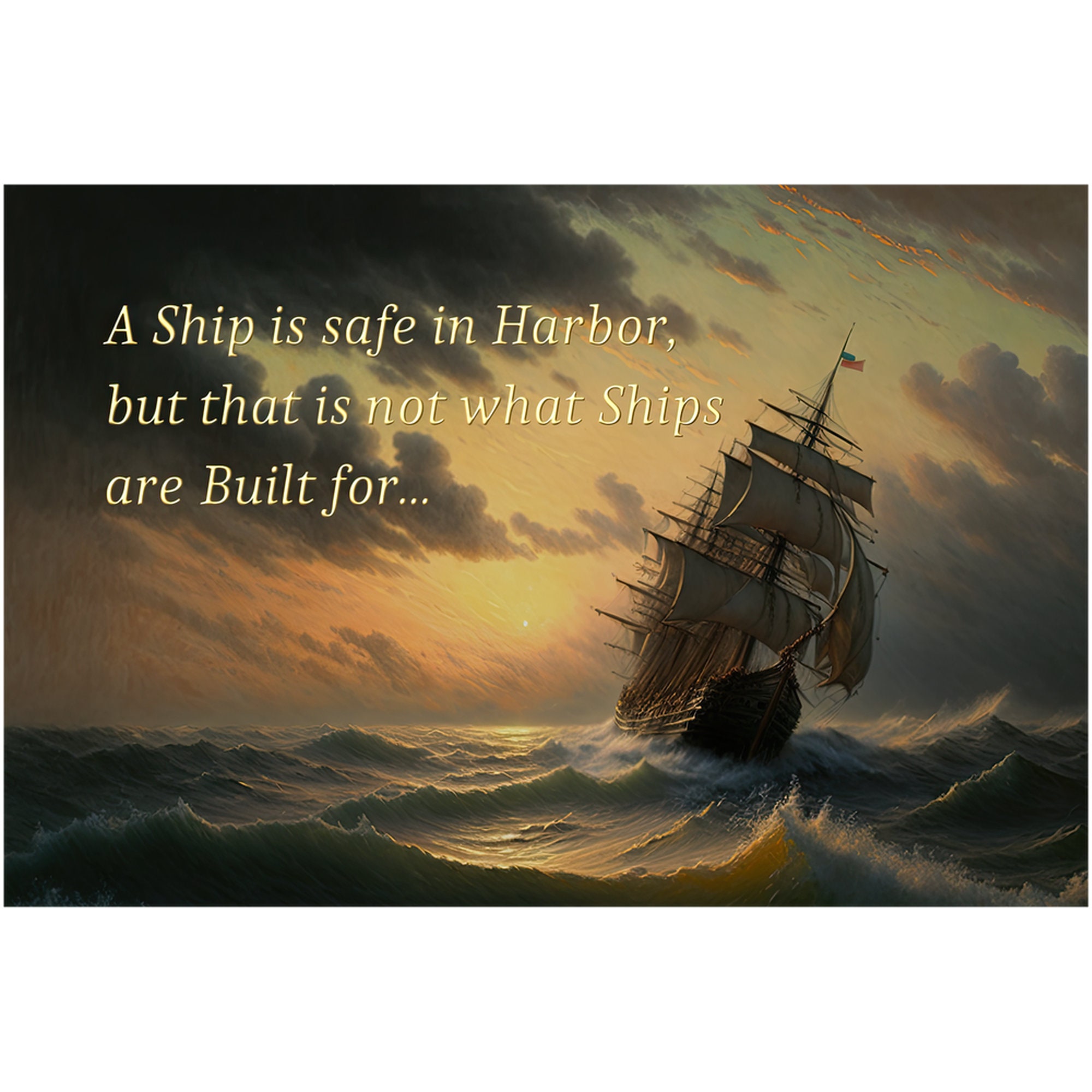 A Ship is Safe in Harbor Tall Ship Painting Safe Harbor Ship Picture ...