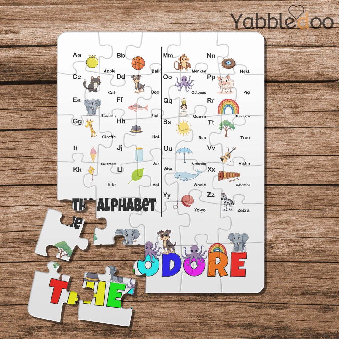 ABC Alphabet Chart Personalized Name 30-piece Jigsaw Puzzle for ...