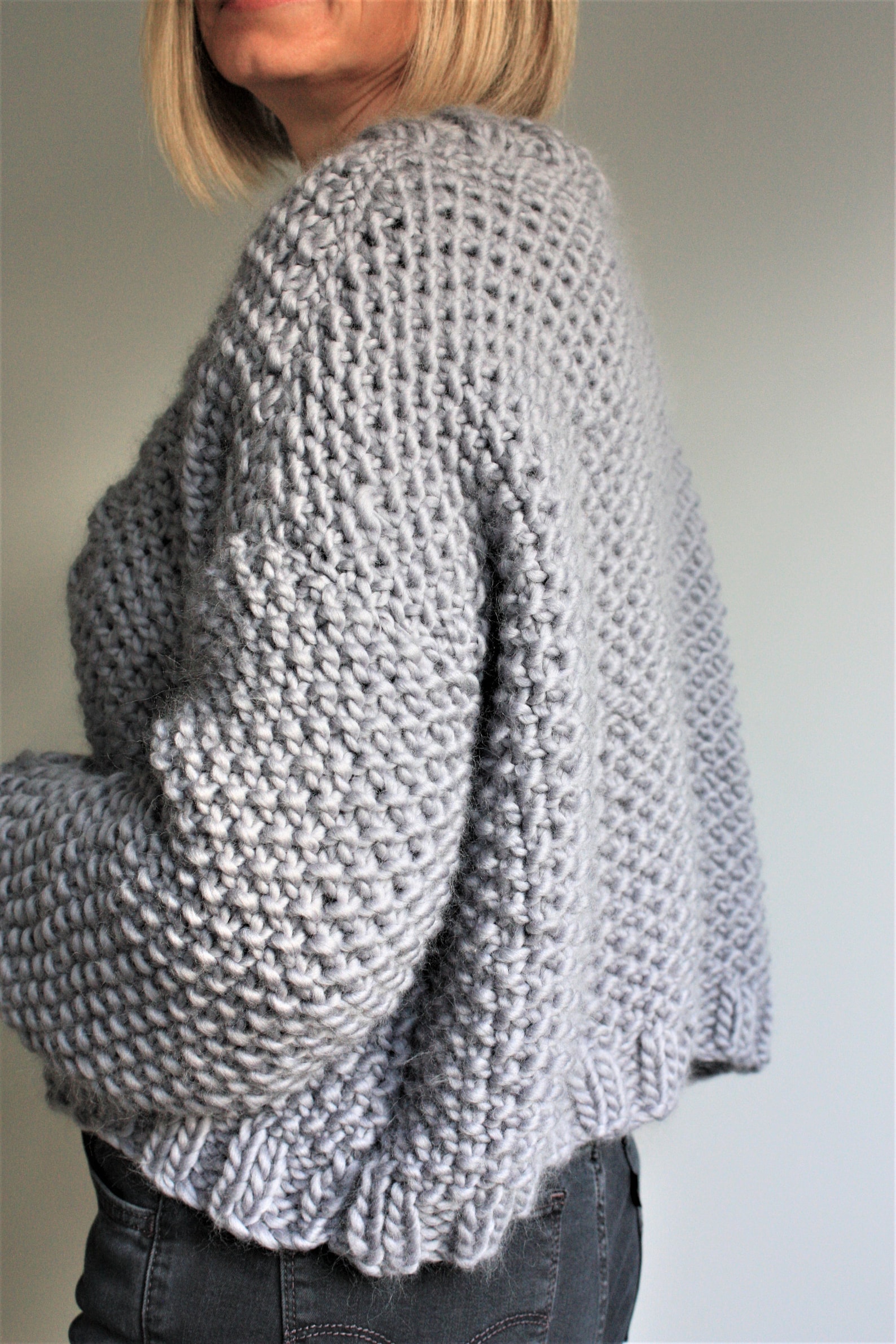 Knitting Pattern, Easy Chunky Knit Cardigan, Womens Cardigan, Super ...