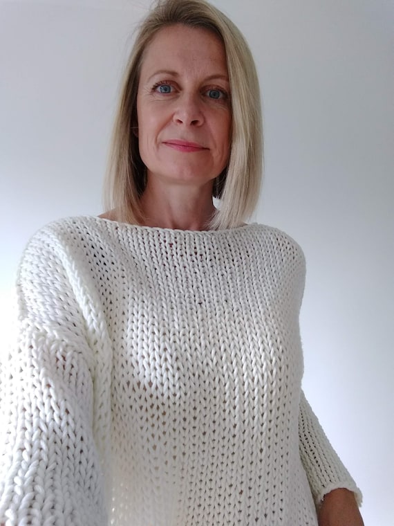 Knitting Pattern Easy Knit Jumper Pattern Beginner Knit | Etsy