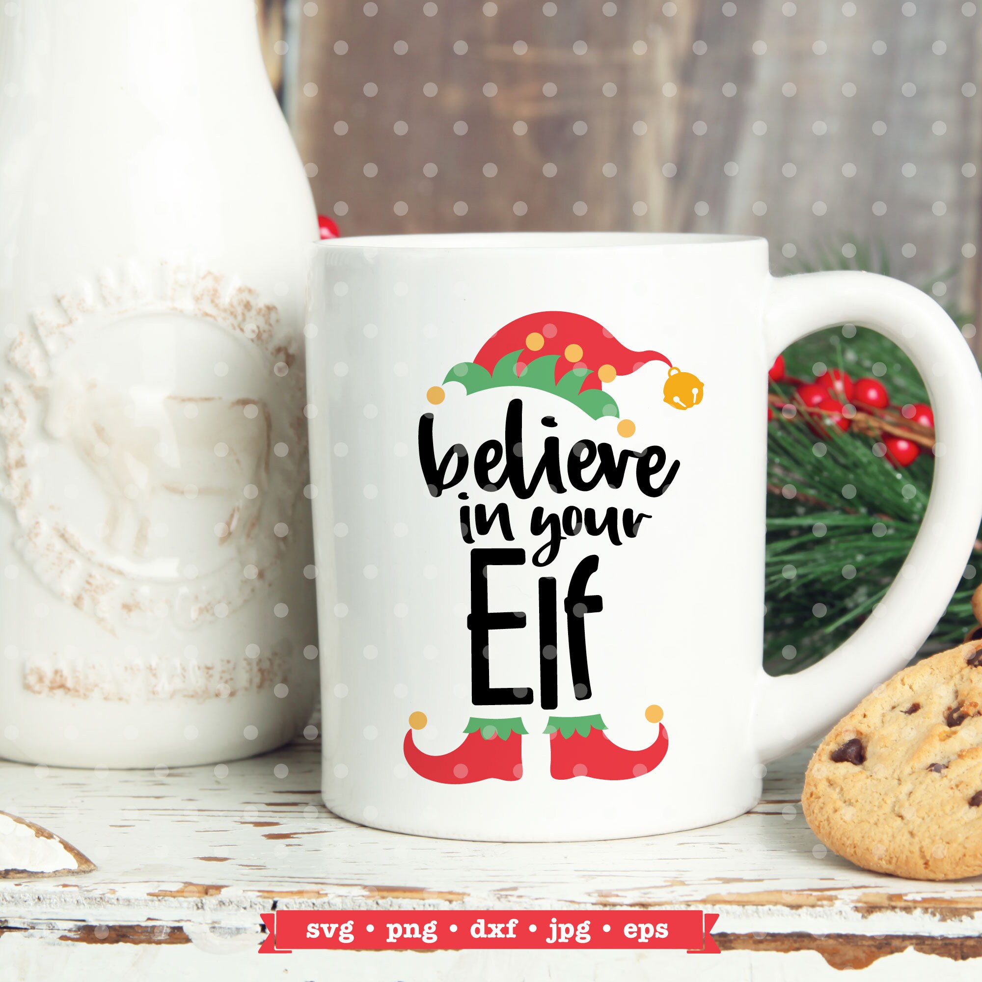 Funny Christmas Svg Believe in Your Elf SVG File Elf Svg | Etsy