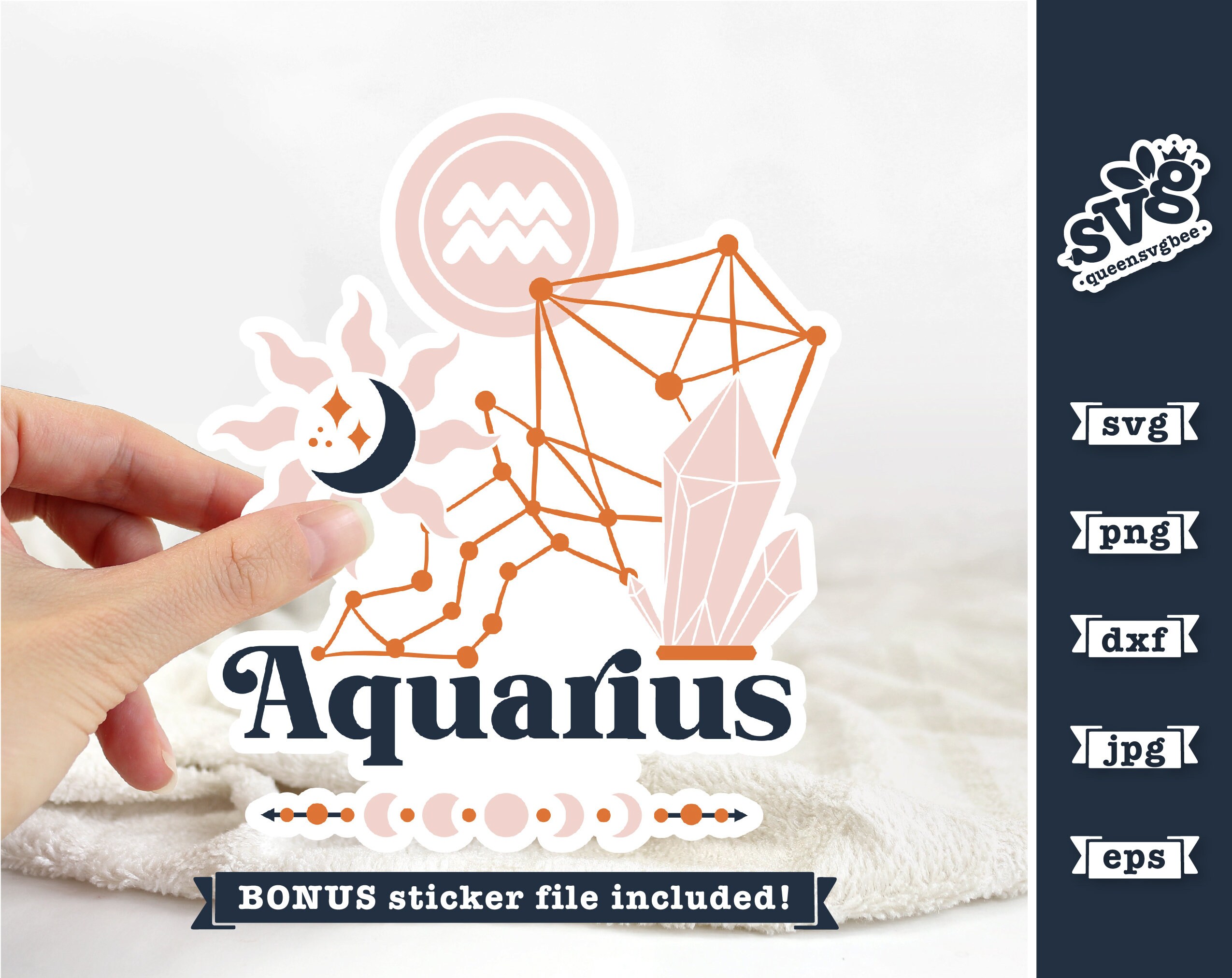 Aquarius SVG Zodiac Svg Zodiac Sign Svg Celestial Svg - Etsy