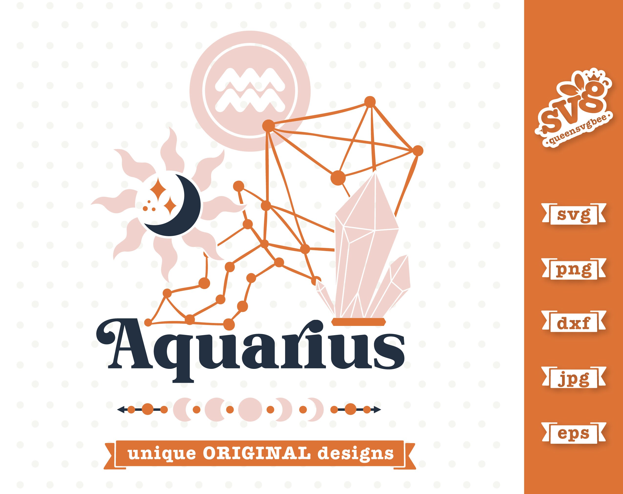 Aquarius SVG Zodiac Svg Zodiac Sign Svg Celestial Svg - Etsy