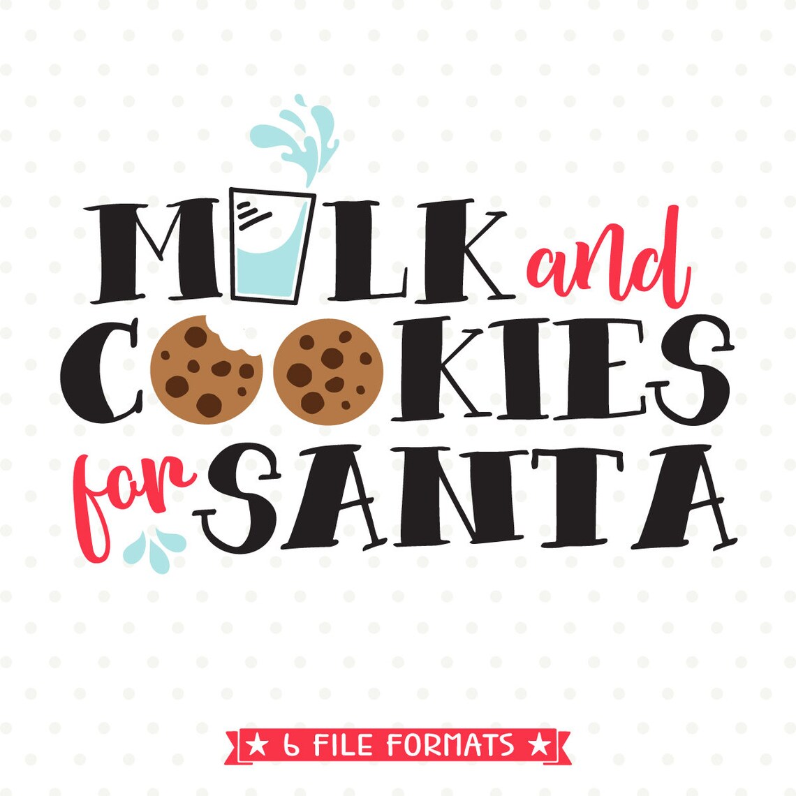 Milk and Cookies for Santa SVG: Christmas Cookie Plate Cut File ...