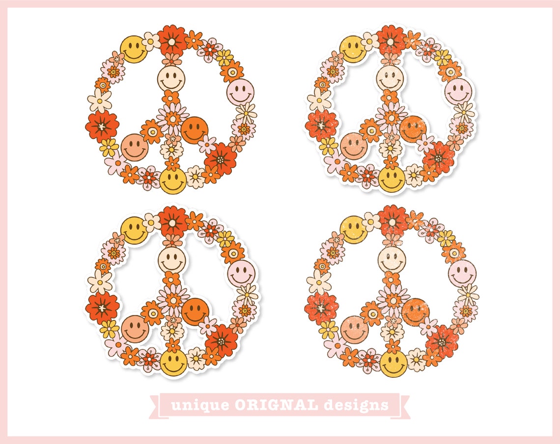 Retro Sublimation Distressed Peace Sign PNG for Sublimation - Etsy
