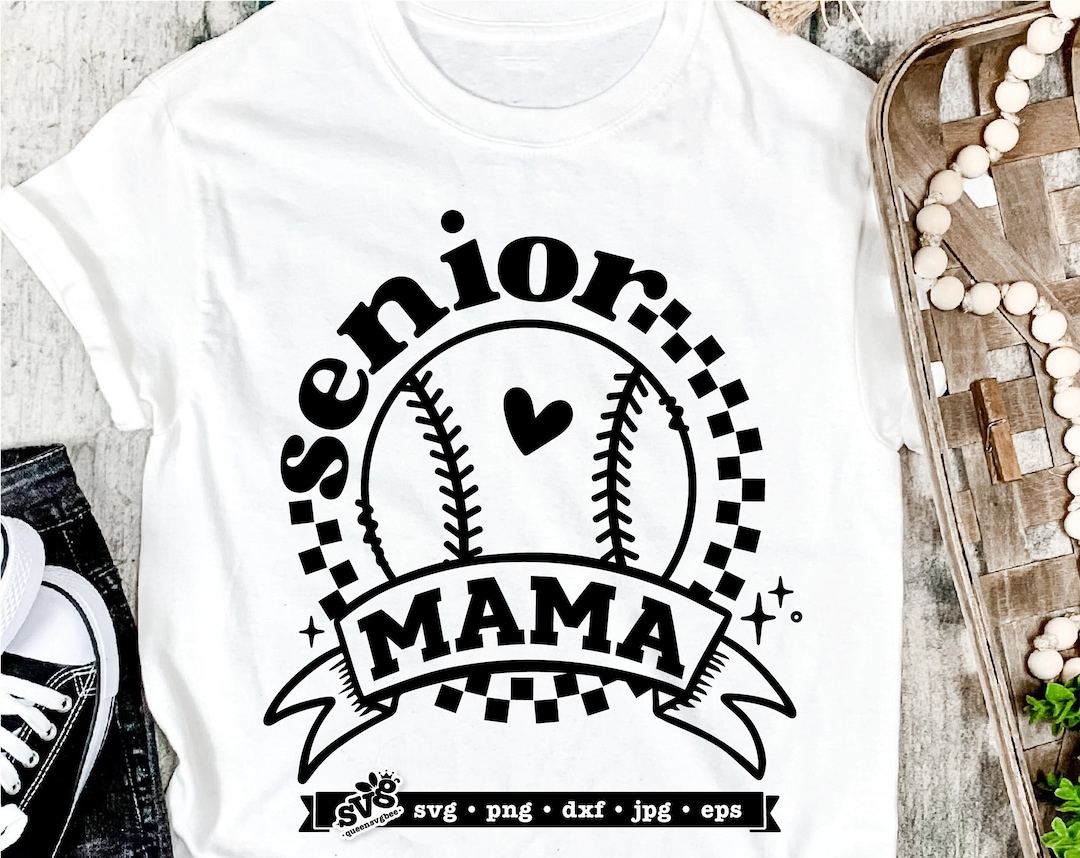 Senior Baseball Mom SVG and PNG Files | Retro Baseball SVG Tshirt ...