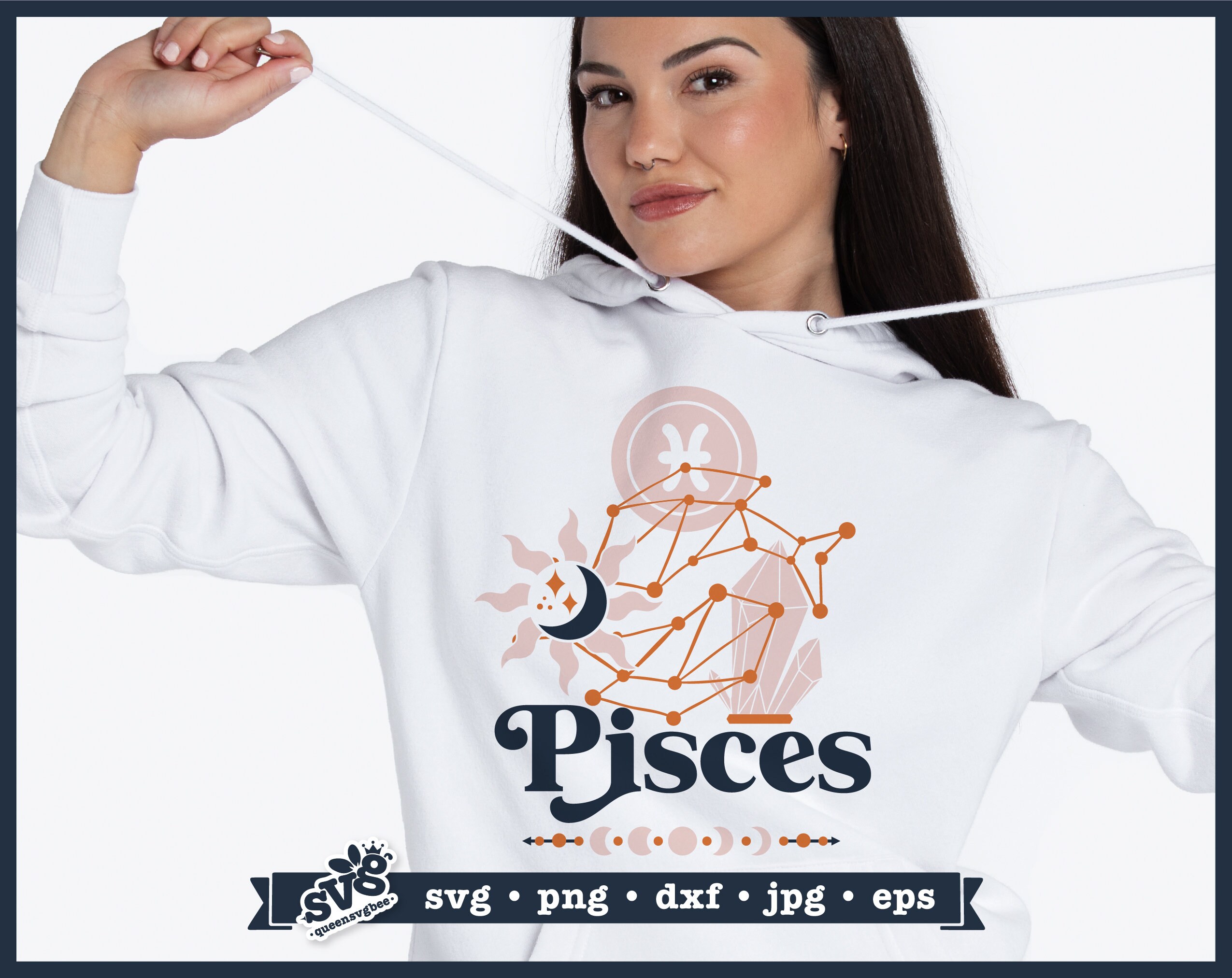 Pisces SVG Zodiac Sign Svg Celestial Svg Crystals Svg - Etsy Australia