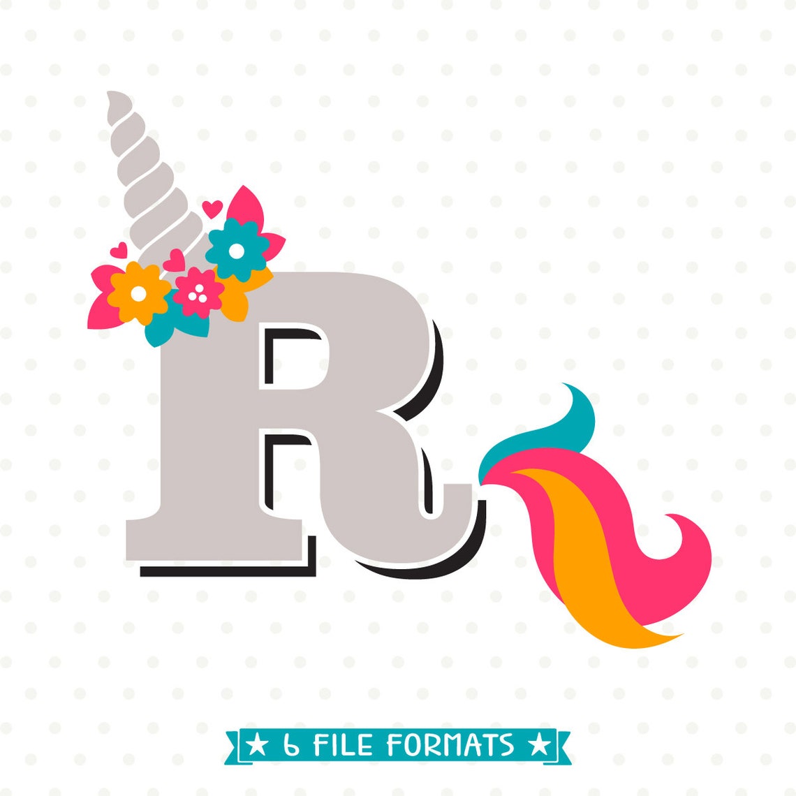 Letter R SVG Cut File Initial Letter SVG Unicorn SVG Girls - Etsy Canada