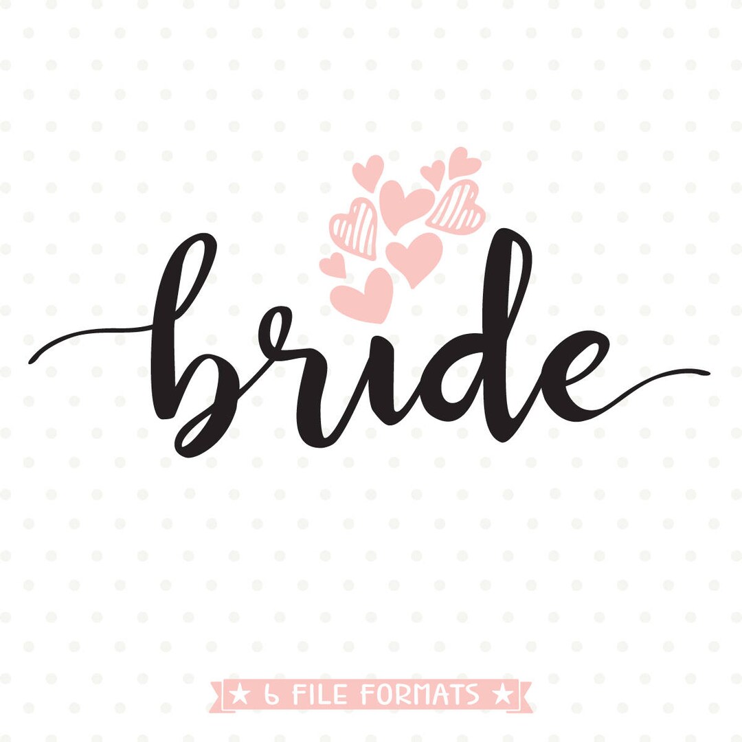 Bride SVG File: DIY Bridal Party Shirt, Wedding Silhouette (commercial ...