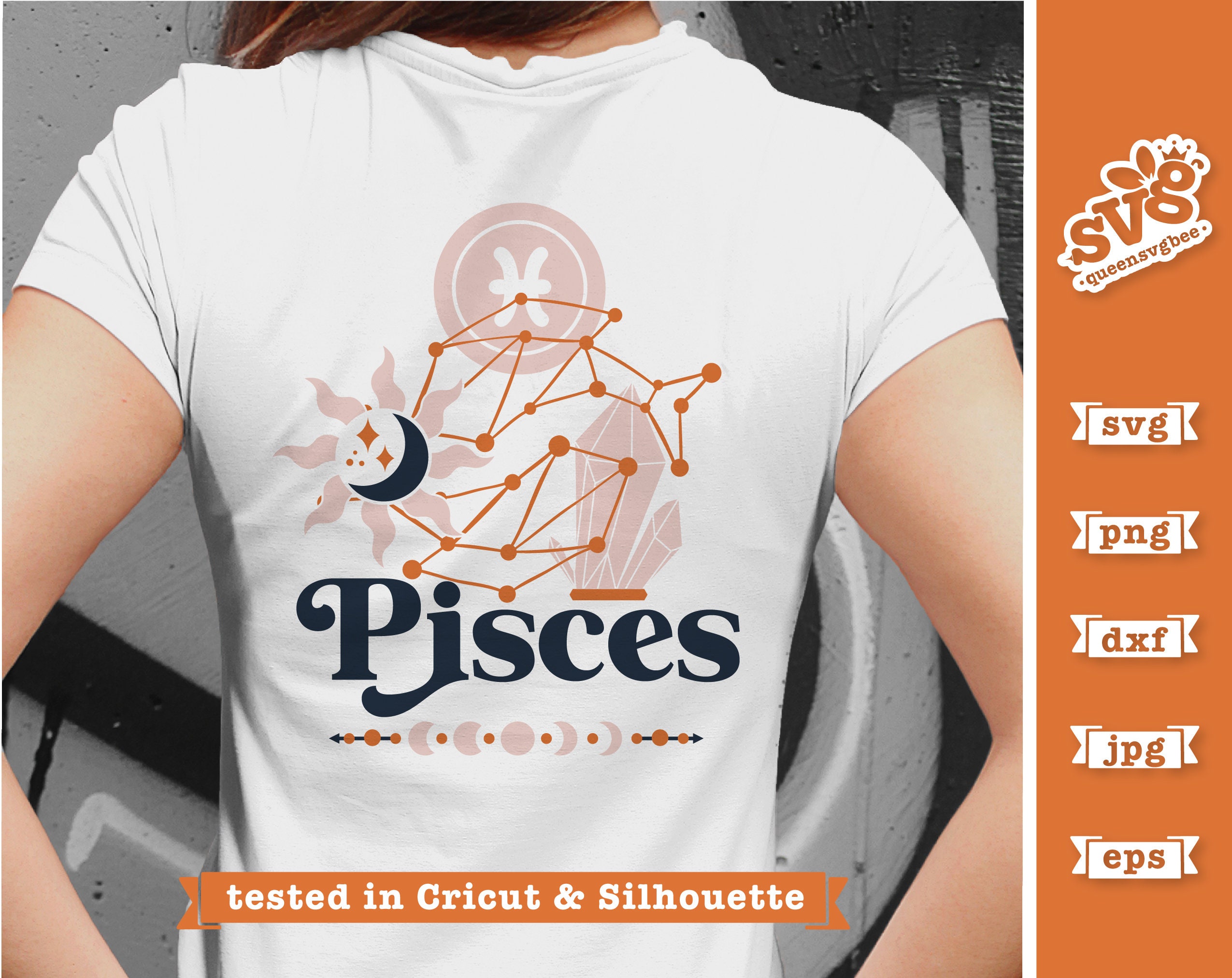 Pisces SVG Zodiac Sign Svg Celestial Svg Crystals Svg - Etsy Australia