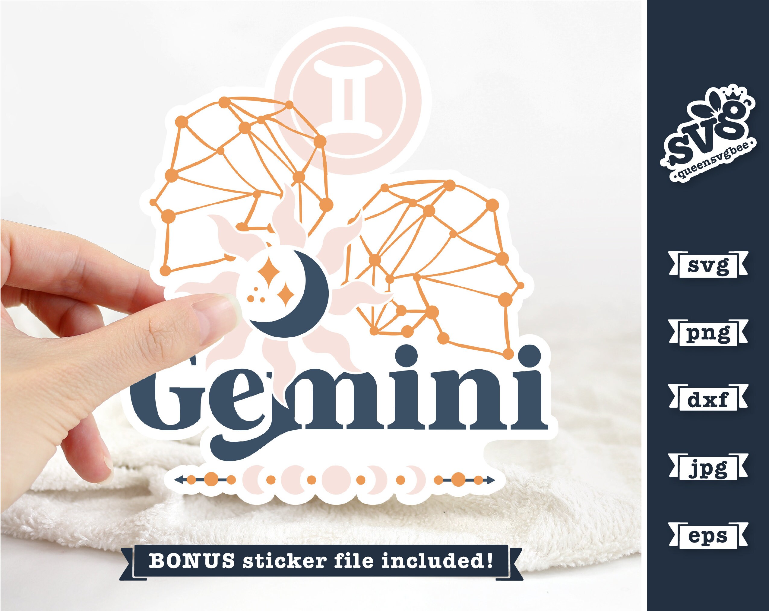 Gemini SVG Zodiac Svg Zodiac Sign Svg Celestial Svg - Etsy