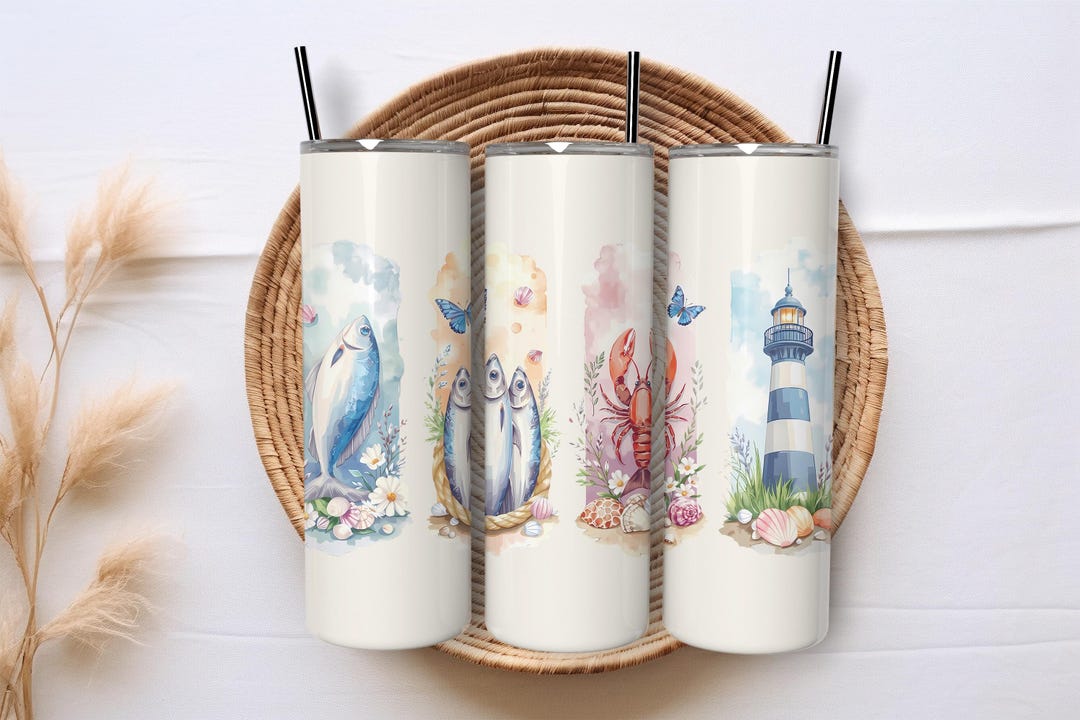Nautical Watercolor Coastal Clipart – Ocean & Marine Life Sublimation ...