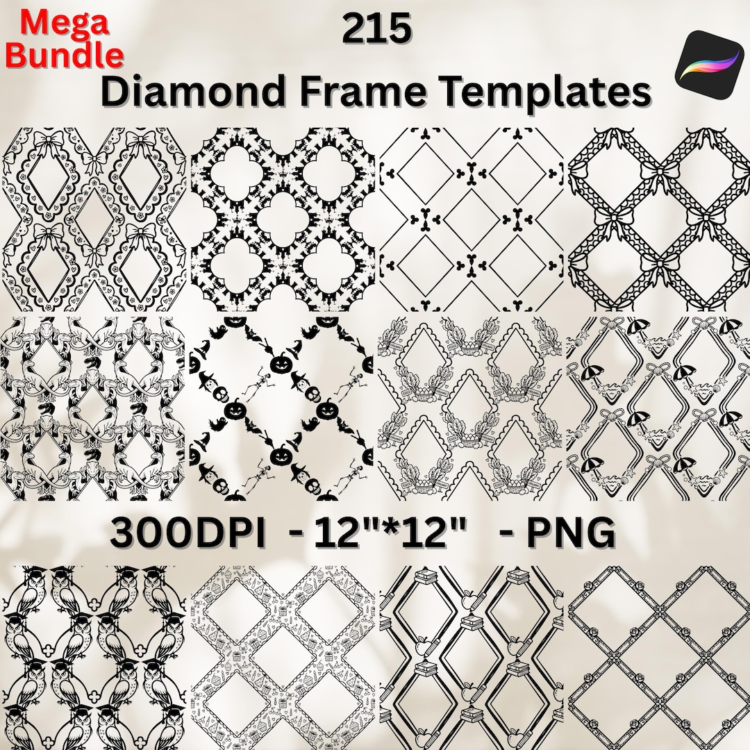 215 Diamond Seamless Pattern Templates, Diamond Frame PNG, Seamless ...