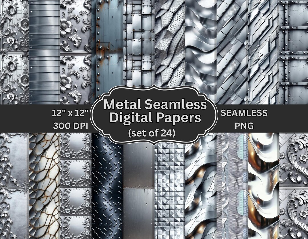 Metal Seamless Digital Papers | Industrial Texture Pngs | Grunge ...