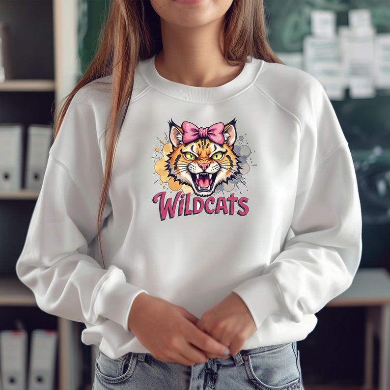 Wildcat With Bow Digital Clipart Bundle Fierce and Cute , Digital File ...