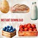 Farmers Market Clipart Bundle | Cute Fruit Clipart 41 PNG Graphics ...