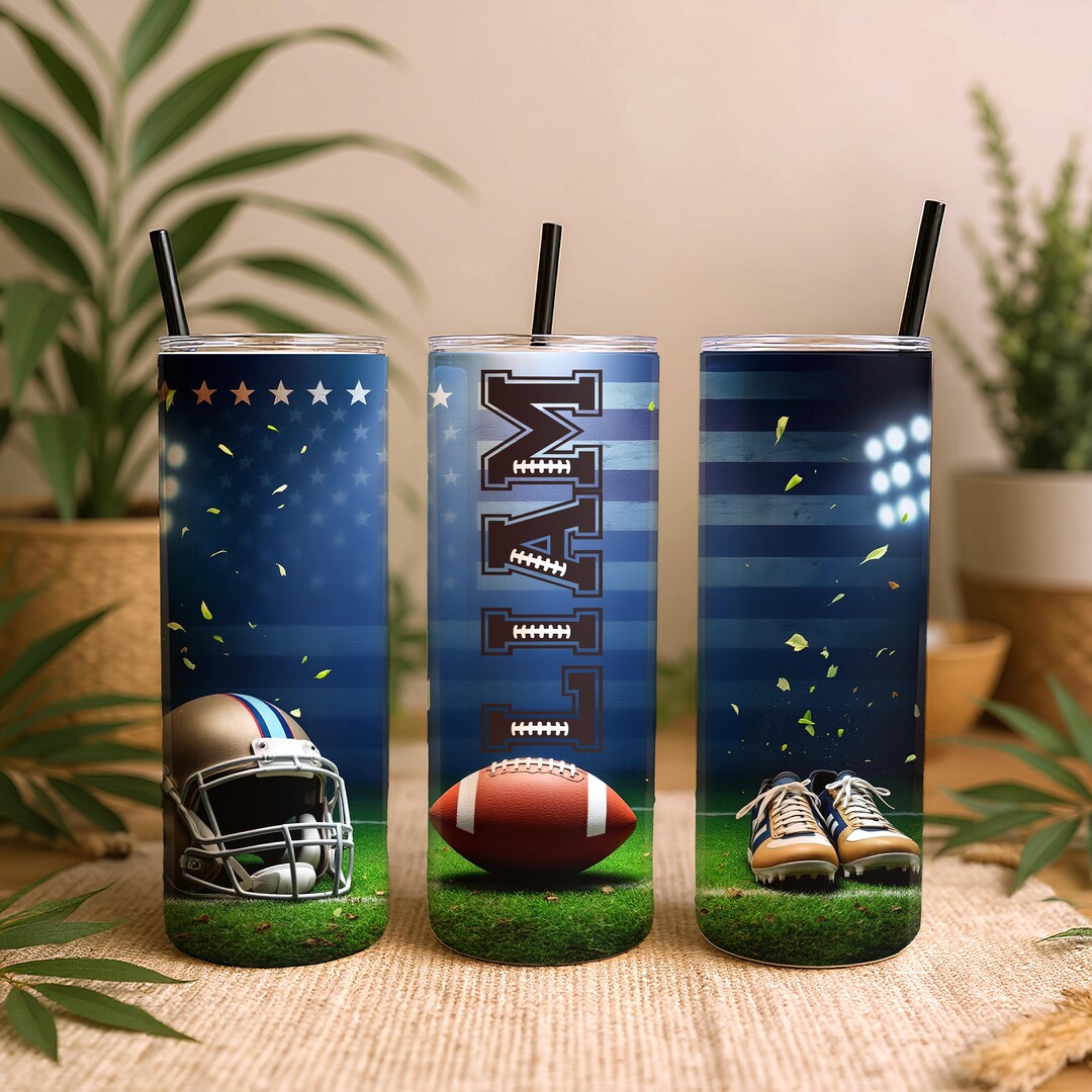 Custom Name Football Tumbler Wrap PNG, Sports Tumbler Wrap| Name ...