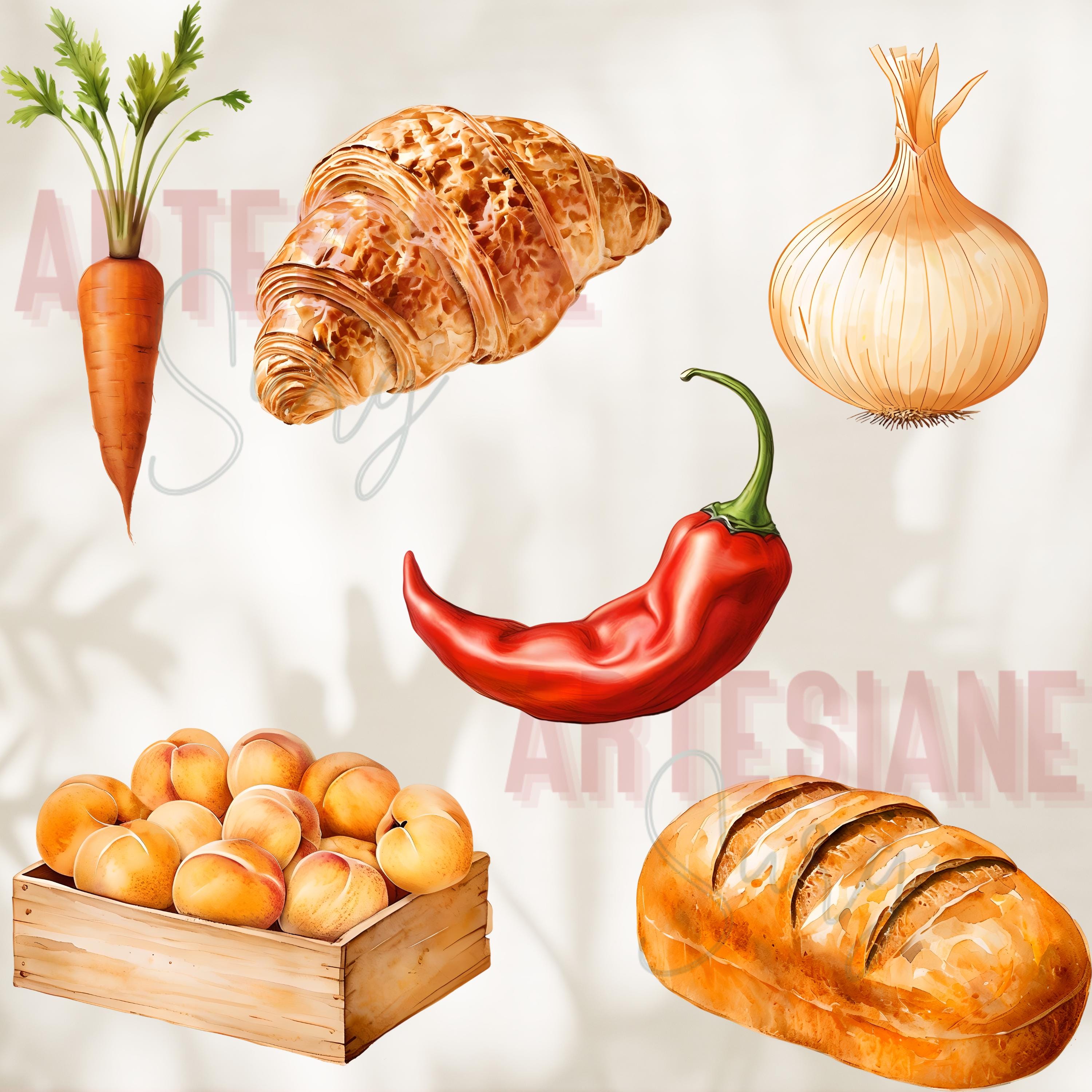 Farmers Market Clipart Bundle | Cute Fruit Clipart 41 PNG Graphics ...
