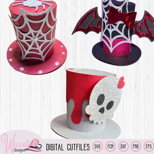 Halloween Top Hat Bundle Svg Cut File, Spider Hairbow Svg, Top Hat ...
