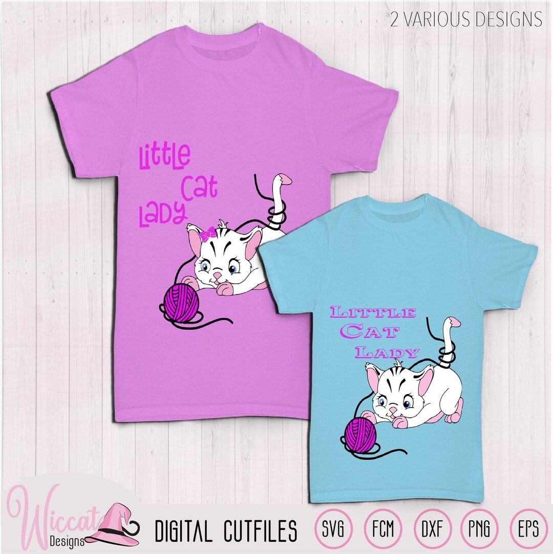 Little Cat Lady Svg, Girl Kitten, Little Cat, Cute Animal Svg, Girls ...