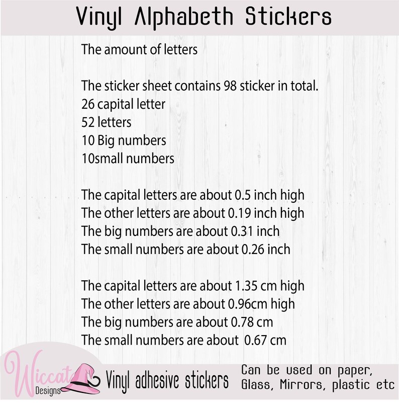 Small Letter Sheet Vinyl Adhesive Letters Vinyl Stickers | Etsy Australia