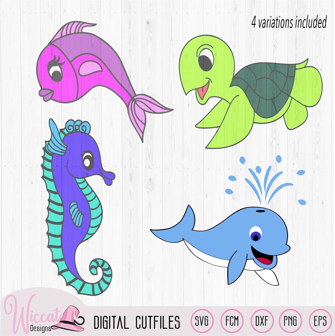 Sea Animals Bundle, SVG Sea Bundle, Whale Svg, Under the Sea Svg, Sea ...