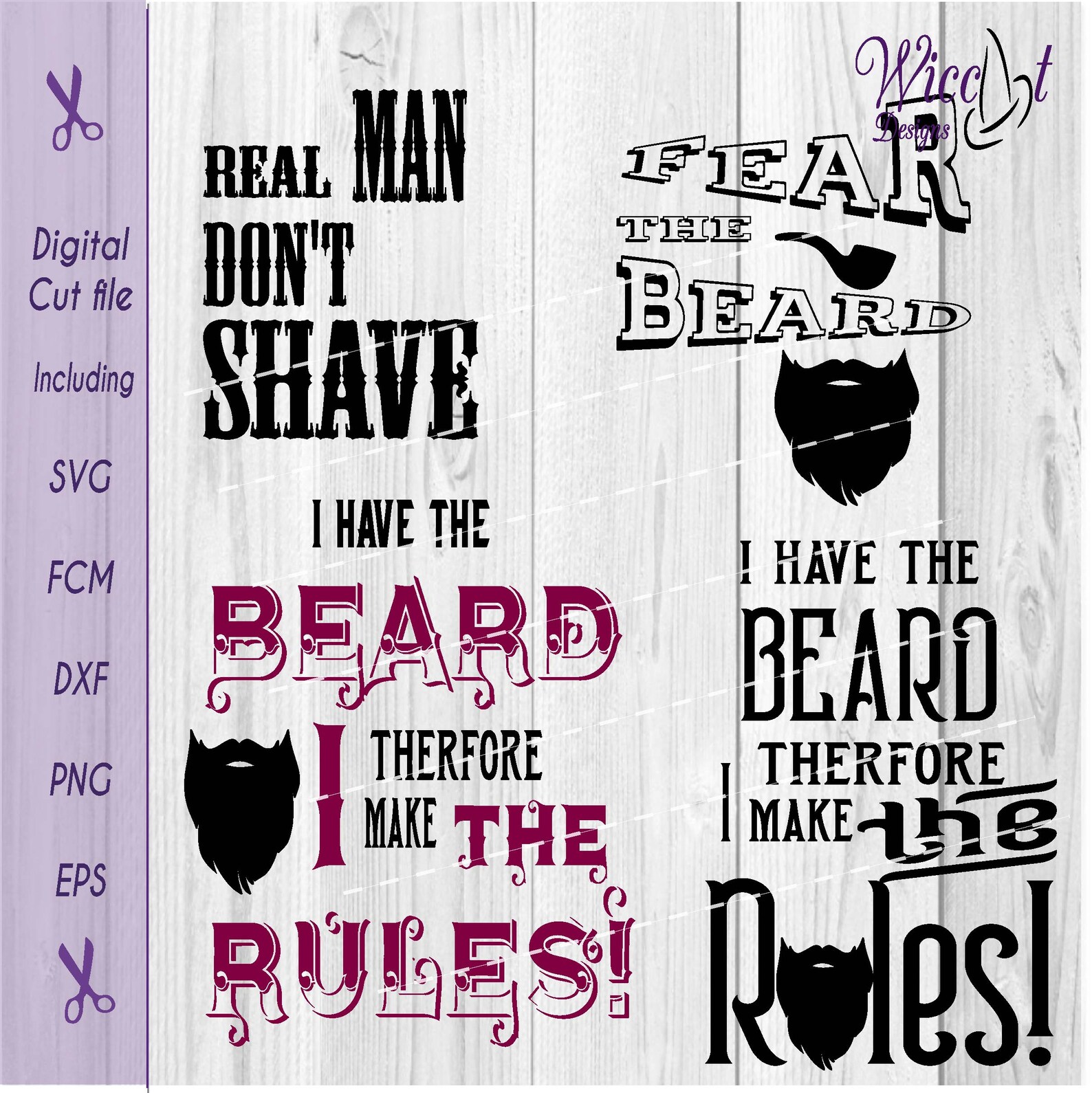 Bearded Man Svg Men Bundle Beard Quotes Svg Hipster Bundle | Etsy