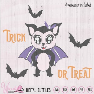Girl Bat Halloween, Trick or Treat Svg, Kids Halloween Svg, Scanncut ...