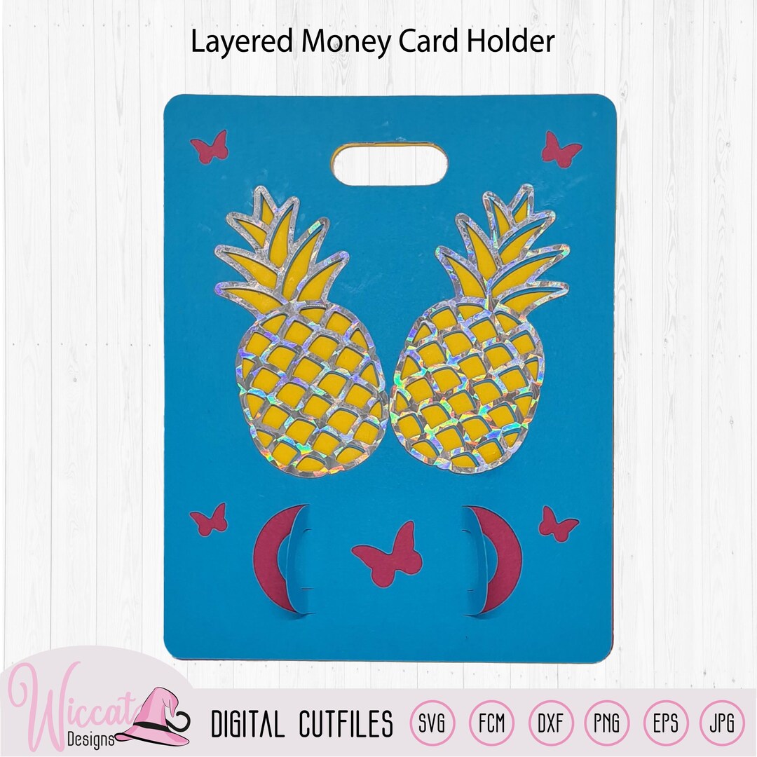 Pineapple Money Card Svg, Layered Money Card Holder Svg, 3D Paper Craft ...