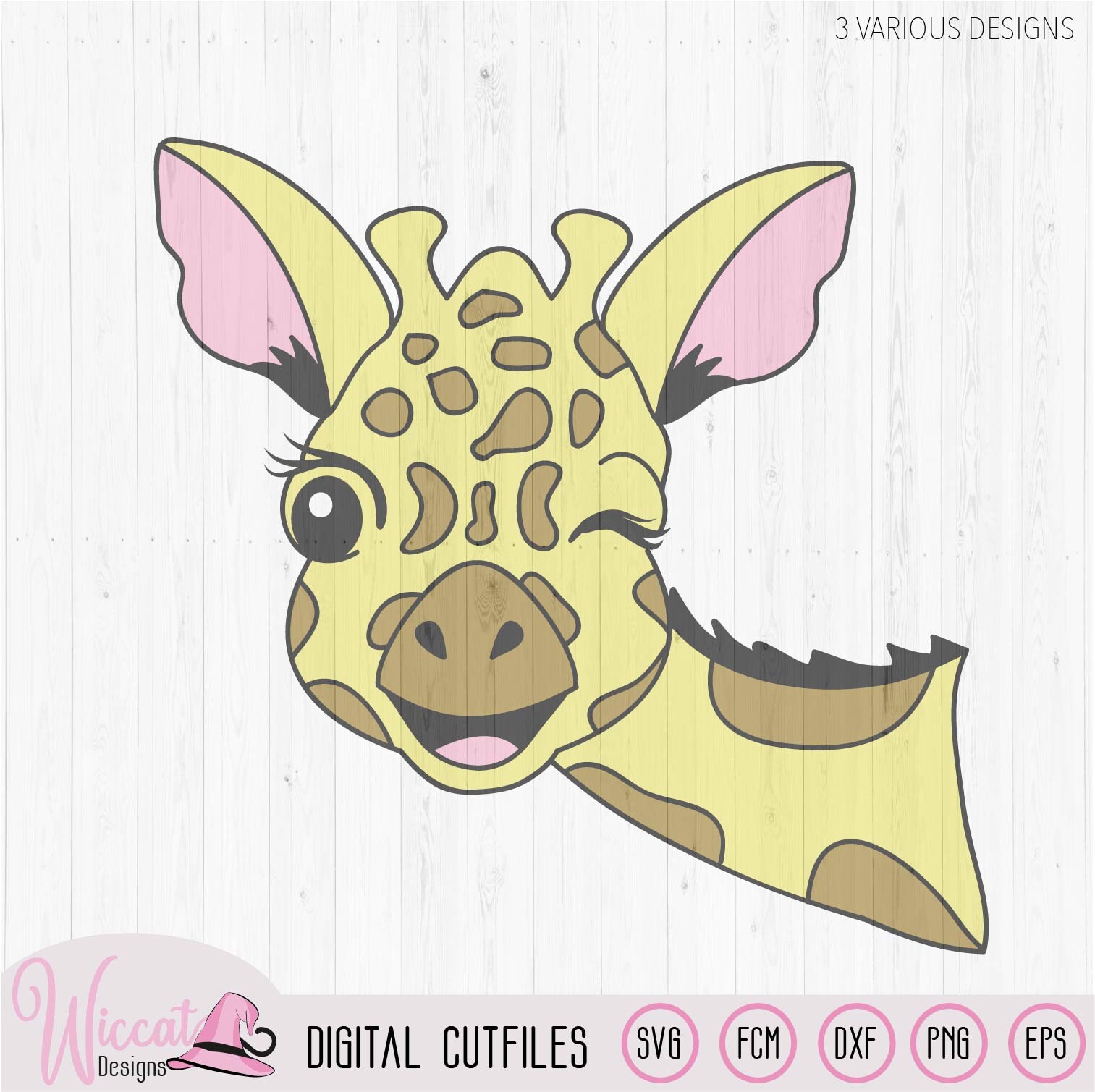 Winking Giraffe svg zoo animal svg Giraffe Face scanncut | Etsy