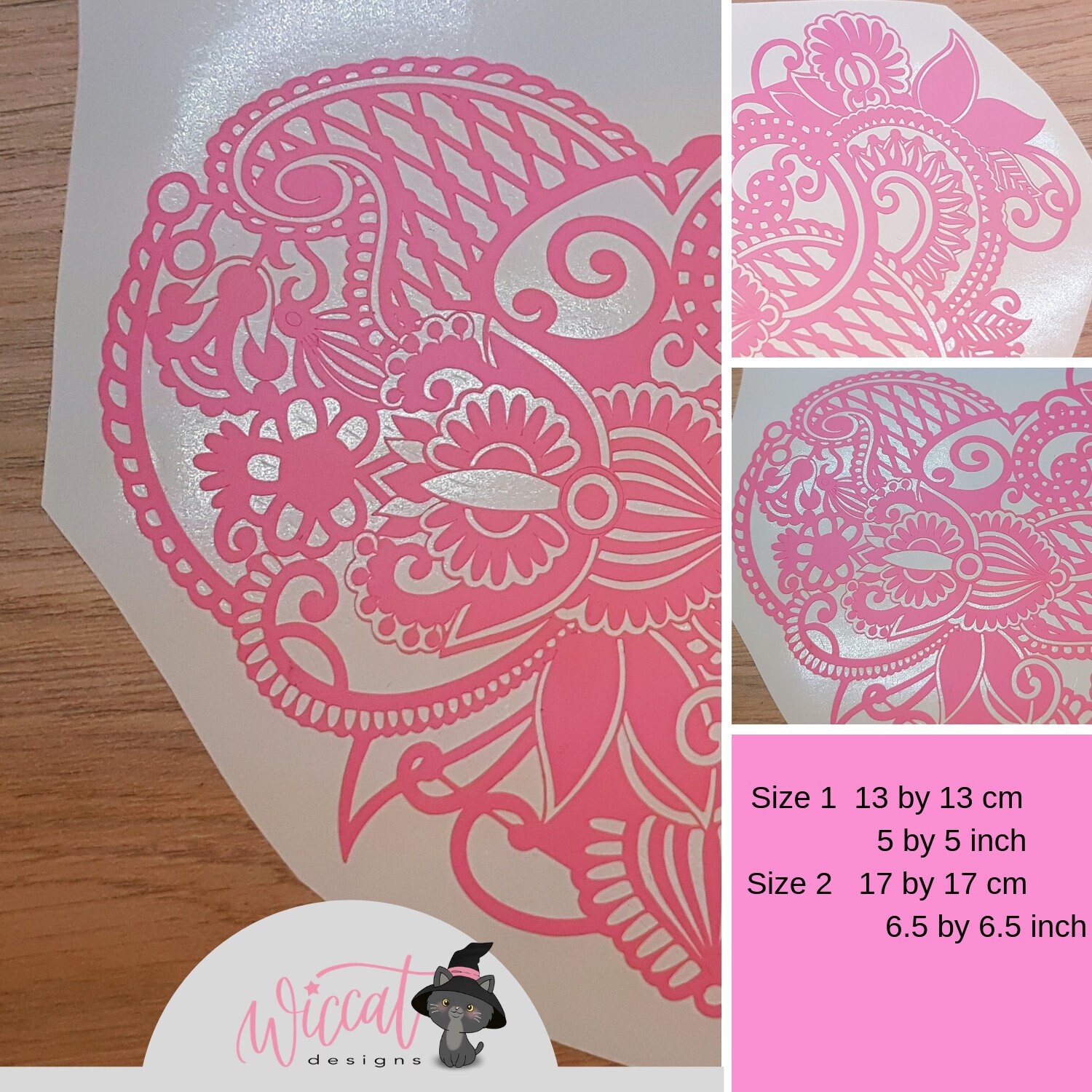 Zentangle heart decal lace Heart sticker Cover sticker | Etsy