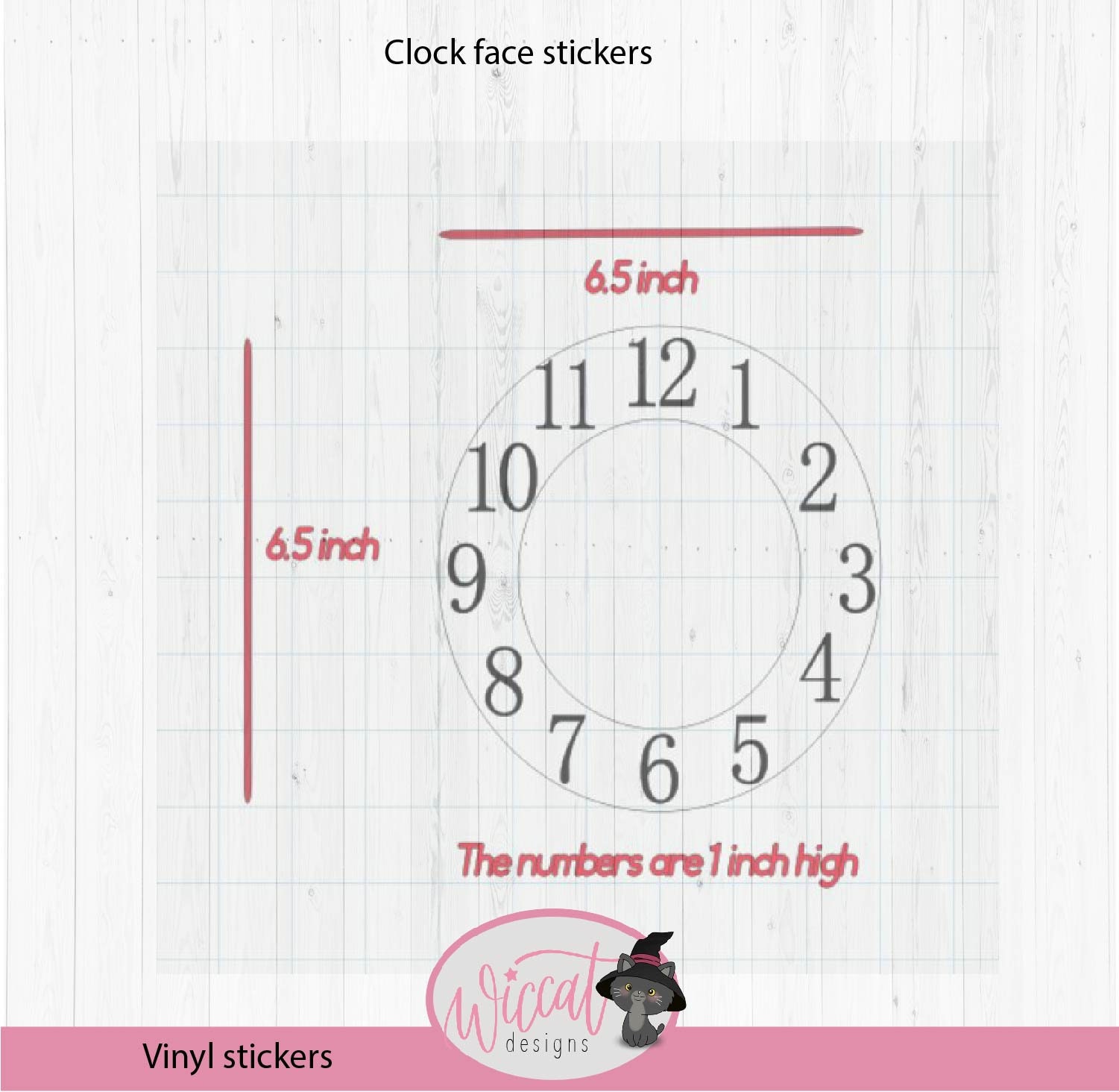 Clock face numbers vinyl stickers big numbers 3 6 9 and 12 | Etsy