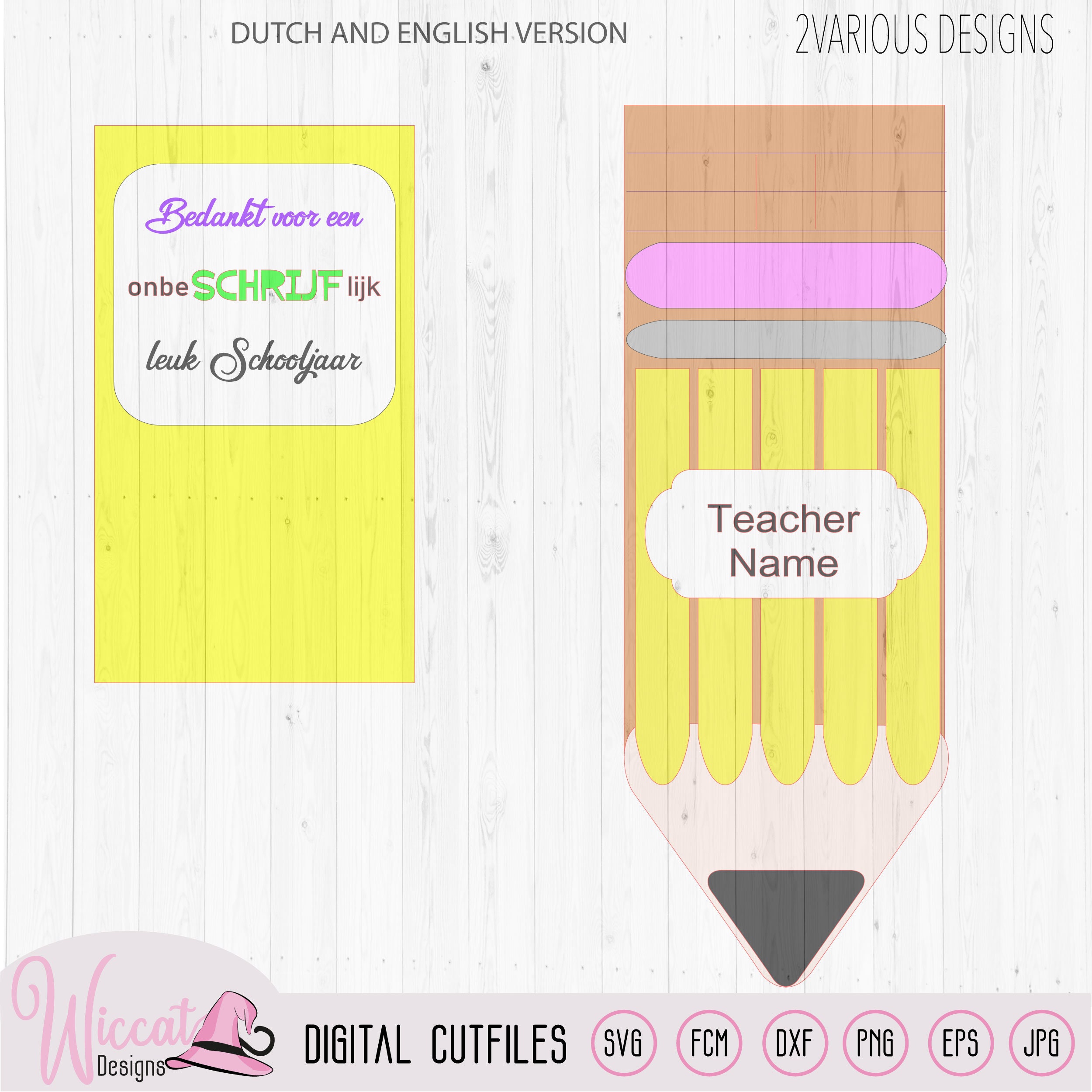 Bedankt Juf Sticky notes houder svg - Etsy Nederland